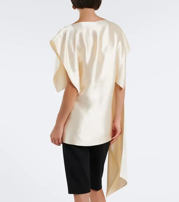 Magda Butrym Asymmetric Silk Satin Top