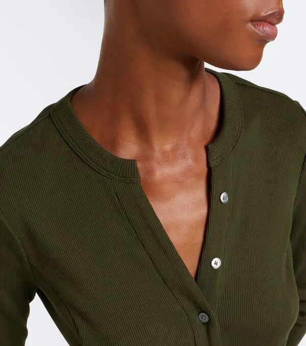 Veronica Beard Cordis Ribbed-knit Cotton-blend Cardigan