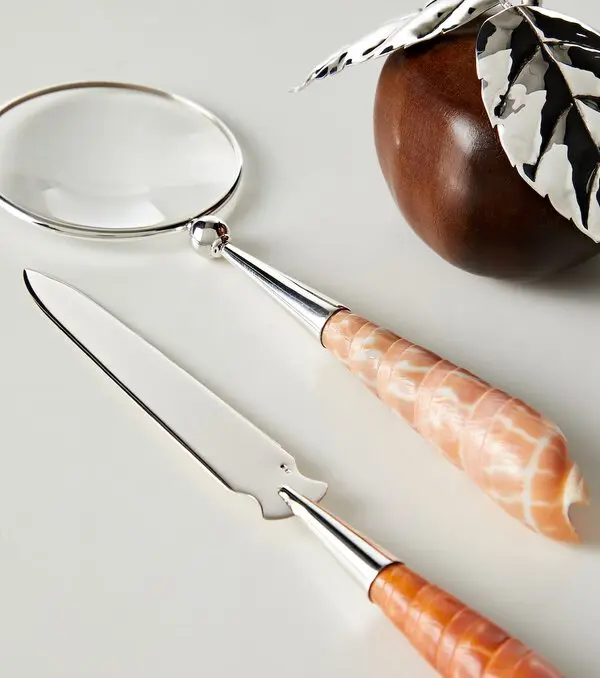 TAVARES 1922 Spiralis Sterling And Shell Magnifying Glass