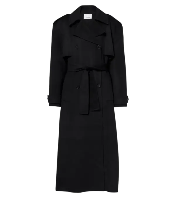 THE FRANKIE SHOP Nikola Padded Wool And Cashmere Trench Coat - Black