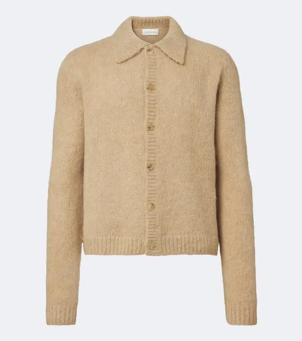 Dries Van Noten Alpaca And Wool-blend Cardigan - Beige