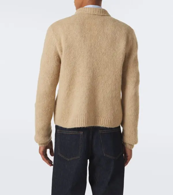 Dries Van Noten Alpaca And Wool-blend Cardigan - Beige