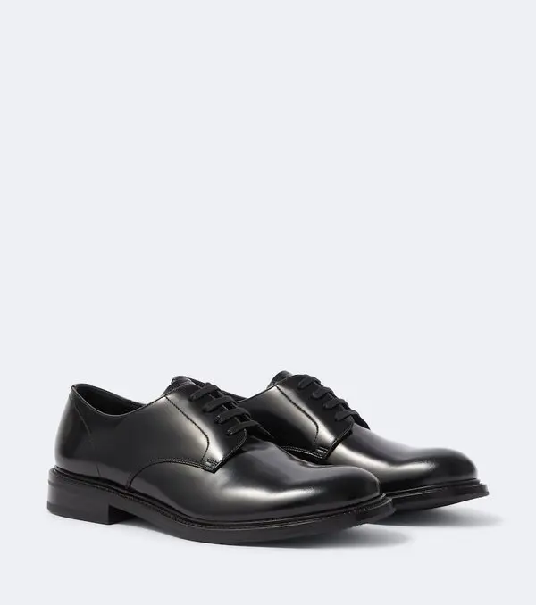 Prada Leather Derby Shoes - Black