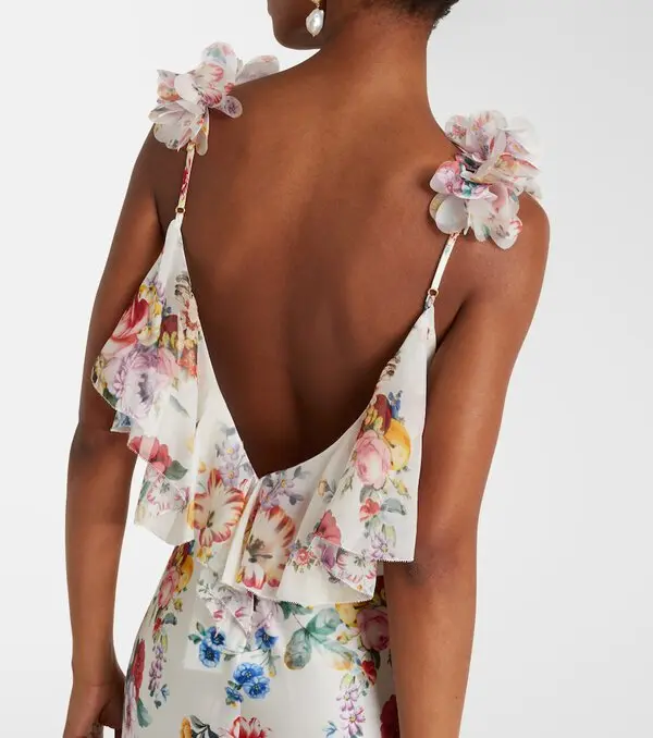 Camilla Embellished Floral Silk Maxi Dress