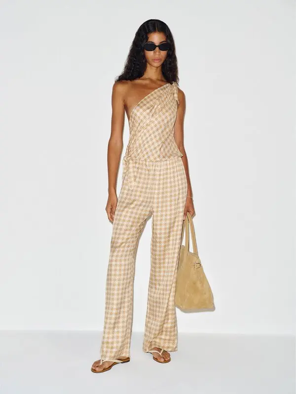 REFORMATION Jenni Silk Twill Jumpsuit