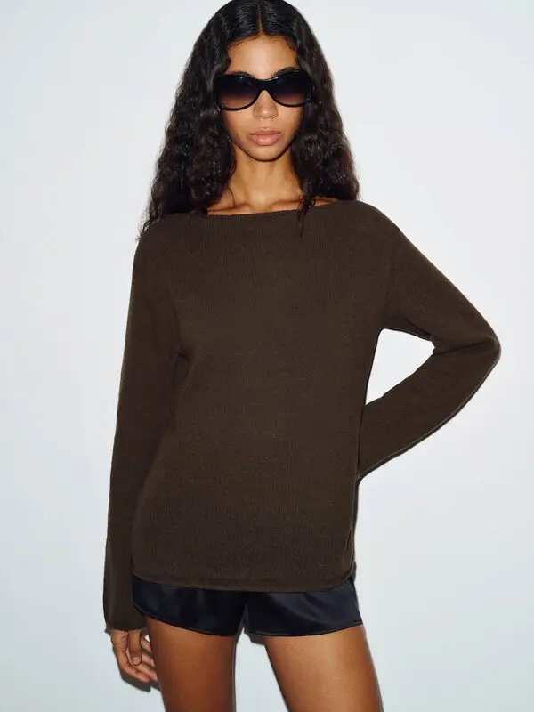 REFORMATION Marine Sweater - Brown