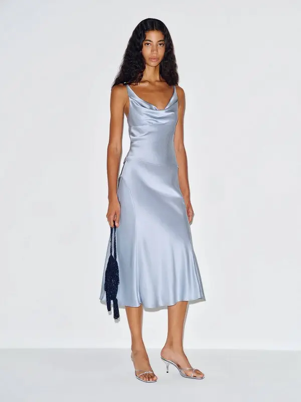 REFORMATION Olivine Silk Two Piece - Blue