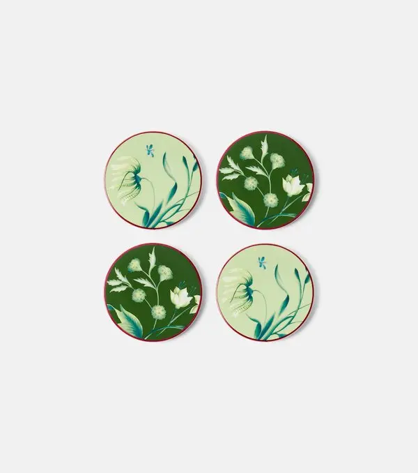 GINORI 1735 Acanto" Porcelain Coaster Set - Green