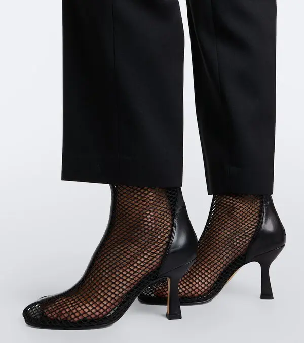 SOULIERS MARTINEZ Leather-trimmed Mesh Ankle Boots