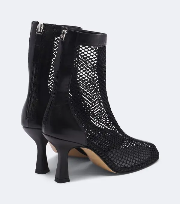 SOULIERS MARTINEZ Leather-trimmed Mesh Ankle Boots