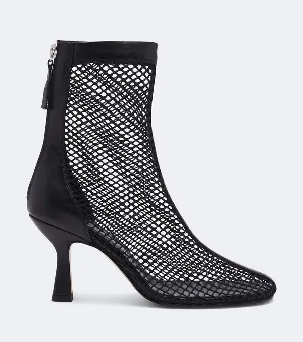 SOULIERS MARTINEZ Leather-trimmed Mesh Ankle Boots
