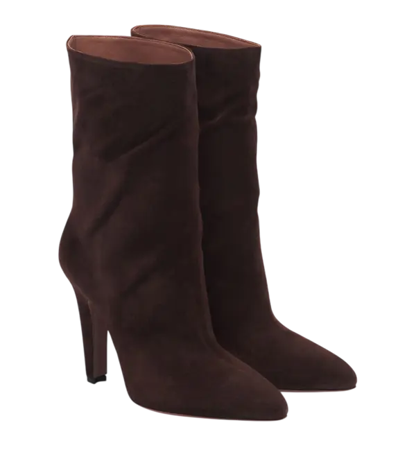 Paris Texas Suede Ankle Boots - Brown