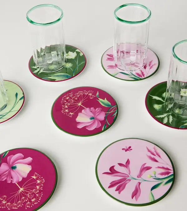 GINORI 1735 Florenza Porcelain Coasters Set Of 4