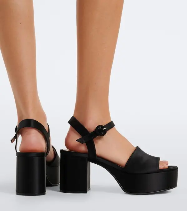 GIANVITO ROSSI Satin Platform Sandals