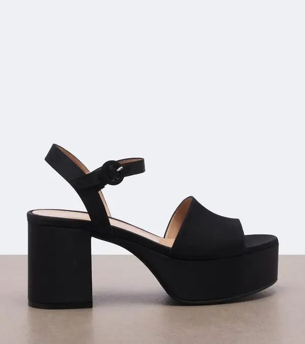 GIANVITO ROSSI Satin Platform Sandals