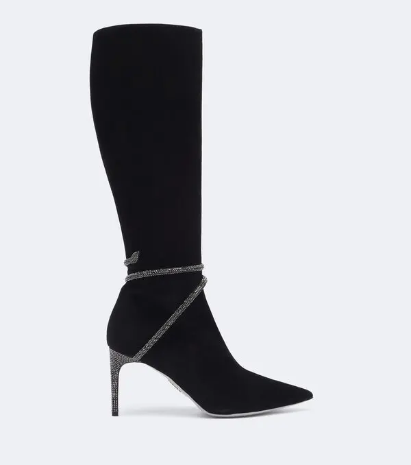 Rene Caovilla Embellished Suede Knee-high Boots