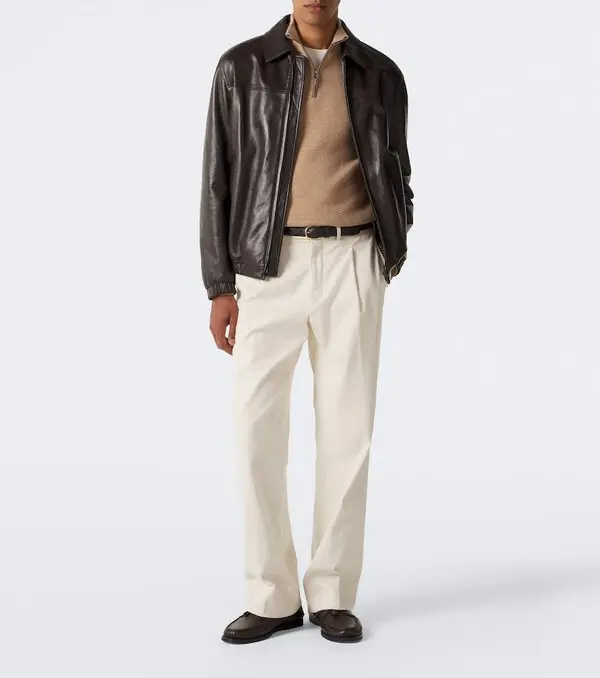 Canali Knitted Wool And Cashmere Zip-up Sweater
