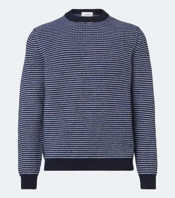 LARDINI Striped Wool And Cashmere Sweater