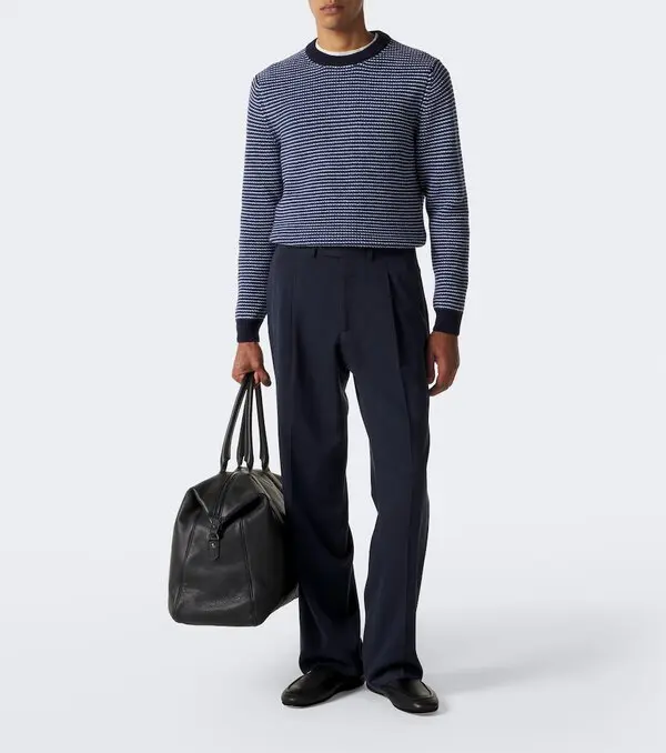 LARDINI Striped Wool And Cashmere Sweater