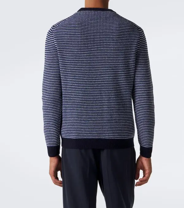 LARDINI Striped Wool And Cashmere Sweater