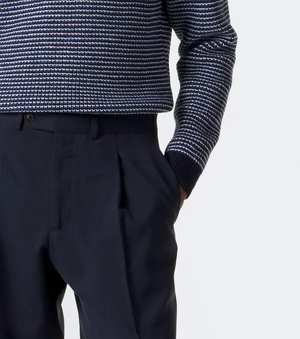 LARDINI Striped Wool And Cashmere Sweater