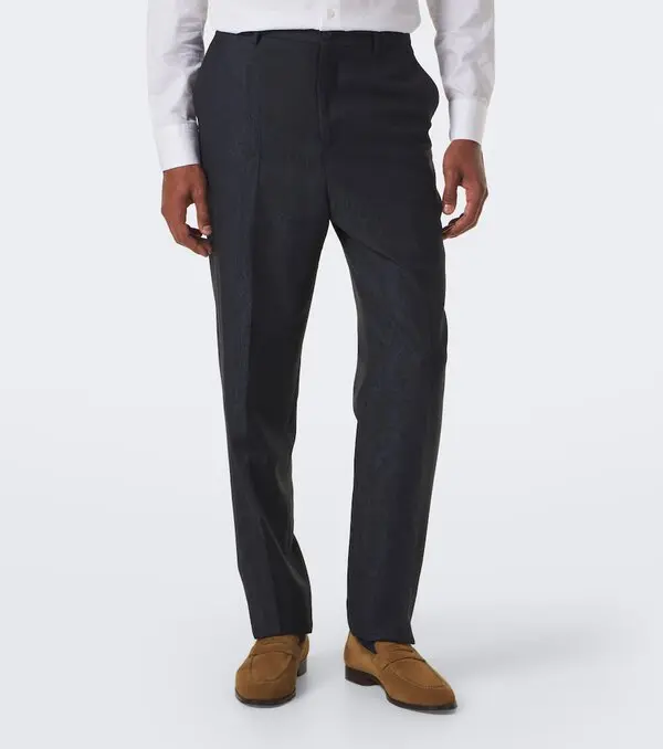 Etro Jacquard Virgin Wool Straight Pants
