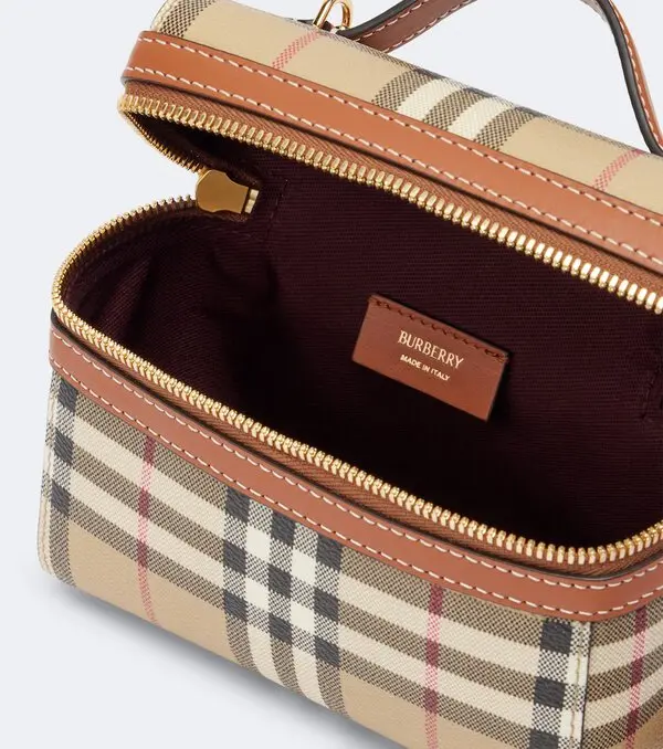 Burberry Check Mini Vanity Bag - Beige