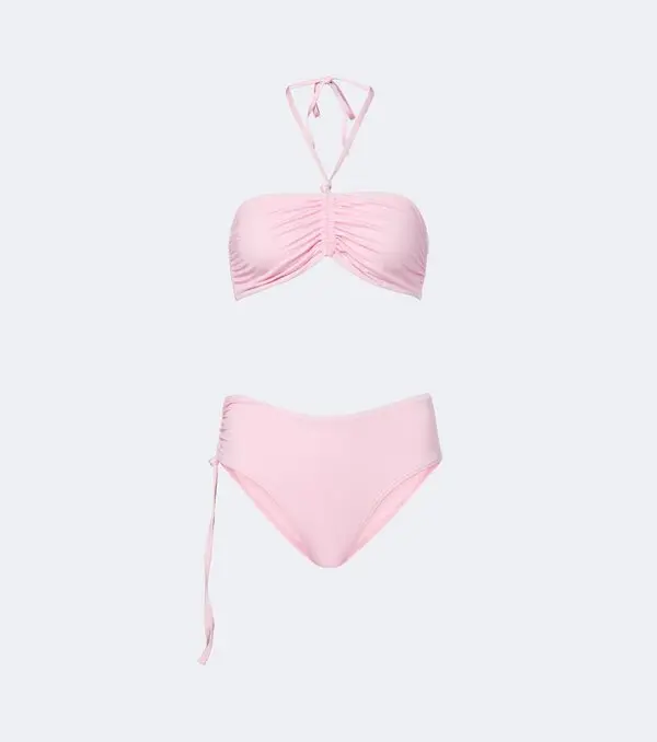 Balmain Ruched Bikini - Pink