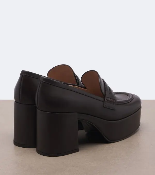 GIANVITO ROSSI Leather Platform Loafers