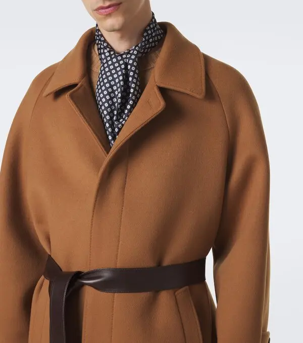 Saint Laurent Belted Wool Coat