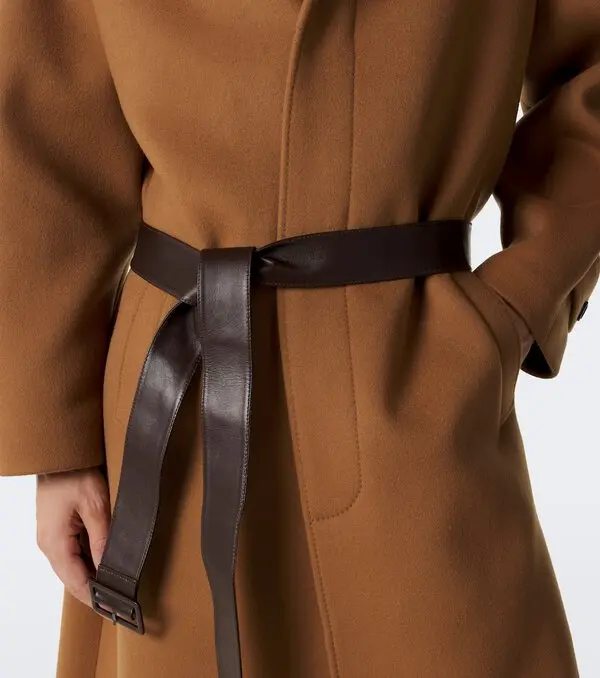Saint Laurent Belted Wool Overcoat