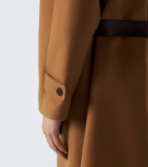 Saint Laurent Belted Wool Overcoat