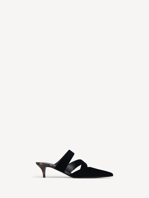 Balmain Velvet And Printed Patent Leather Mules