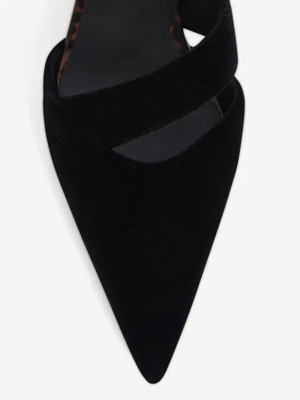 Balmain Velvet And Printed Patent Leather Mules