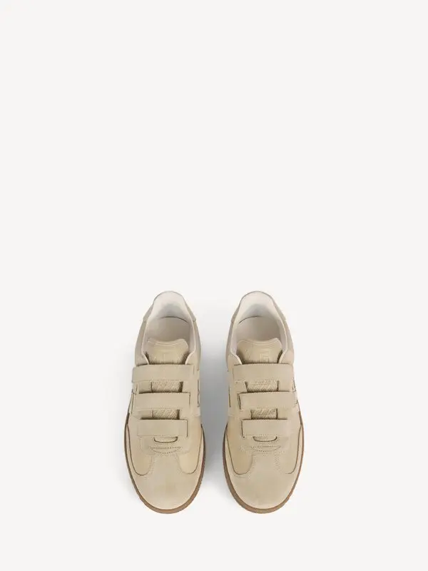 Balmain Swan Velcro Sneakers In Smooth Leather And Suede