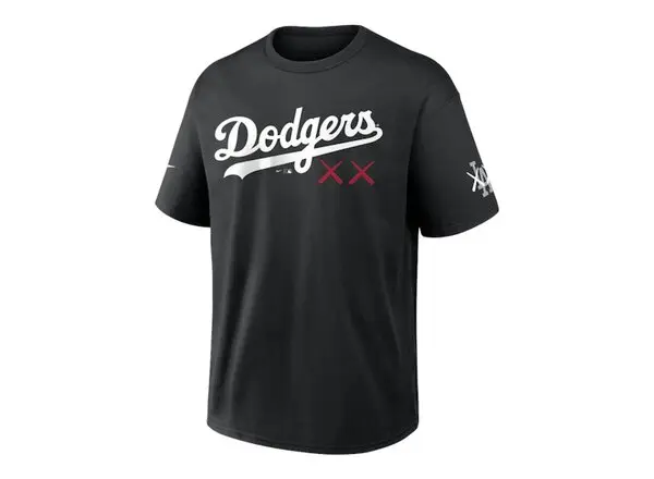 KAWS Short Sleeve Nn Max 90 Los Angeles Dodgers Tee Shirt - Black