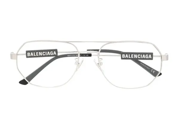 Balenciaga Logo Pilot Optical Frames - Black