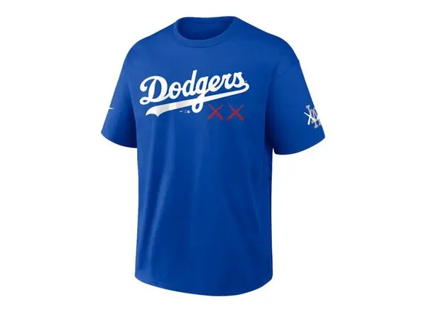 KAWS Short Sleeve Nn Max 90 Los Angeles Dodgers Tee Shirt - Game Royal