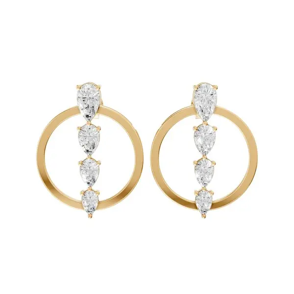 AYA FINE JEWELRY Pear Lab Diamond Open Circle Earrings
