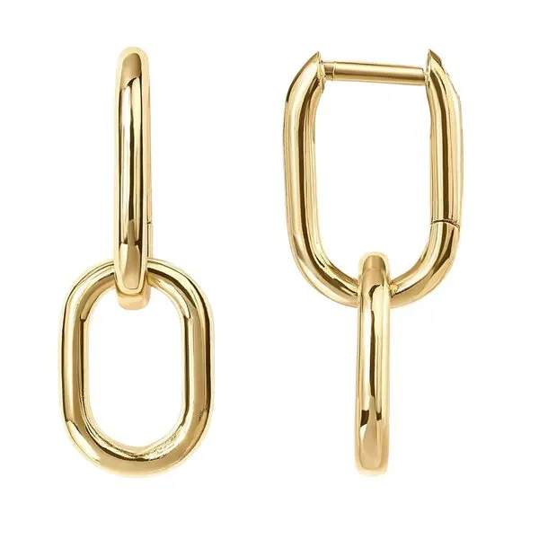 HARFI 18ct Plated Convertible Paperclip Drop Earrings - Gold