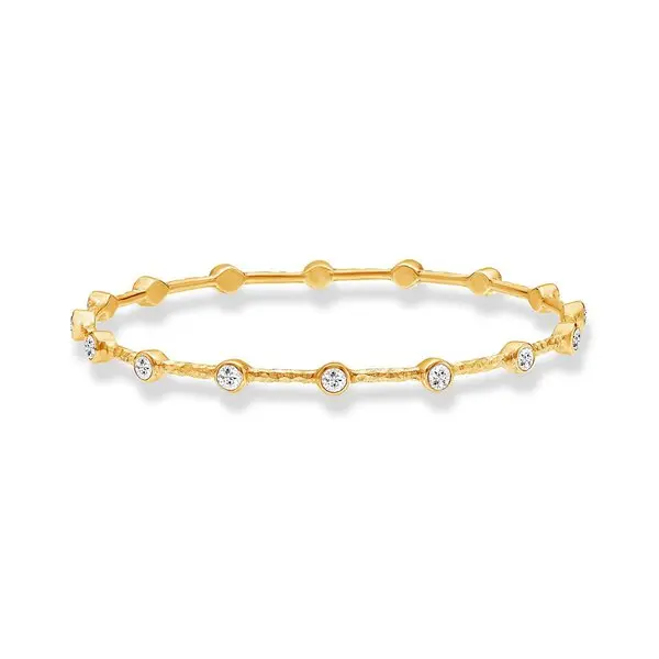 DOWER & HALL Round White Topaz Array Bangle - Gold