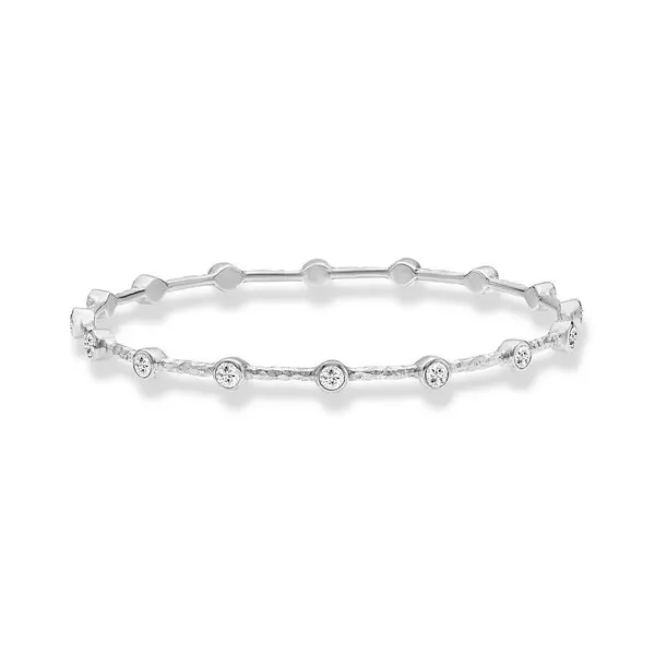 DOWER & HALL Round White Topaz Array Bangle - Silver