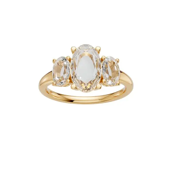 AYA FINE JEWELRY 1.65 Ctw Oval Lab Diamond Three Stone Engagement Ring In 14k Gold - Yellow