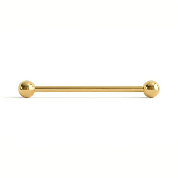 Zahav Jewelry 10k Solid Yellow Industrial Barbell - Gold
