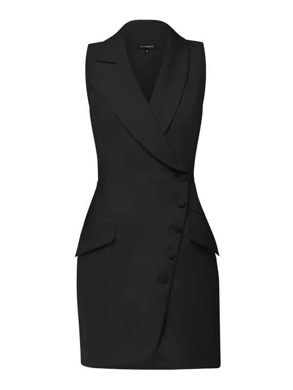 TIA DORRAINE Significant Other Sleeveless Blazer Mini Dress - Black
