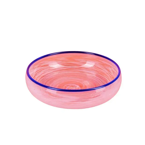 MARLETH White / Blue Ciotola Bianca Hand-blown Glass Bowl