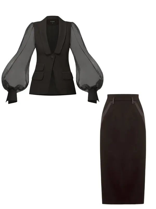 TIA DORRAINE J'adore Tailored Skirt Suit - Black