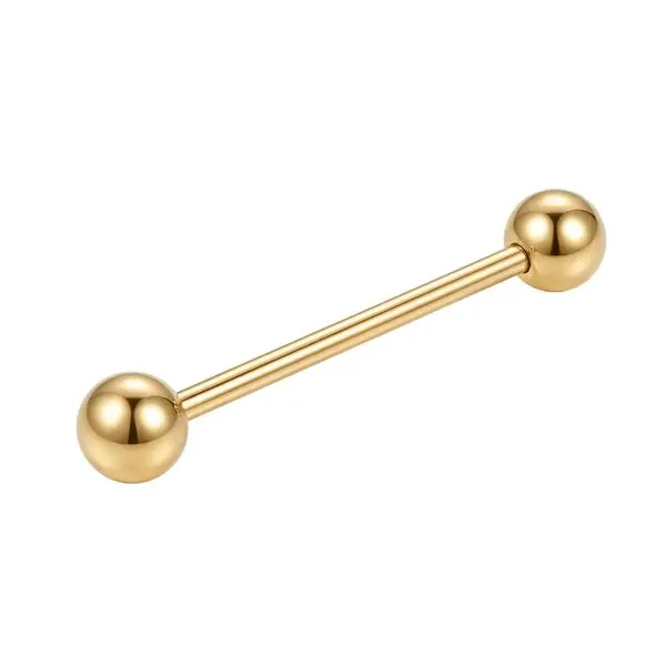 Zahav Jewelry 10k Solid Tongue Barbell - Gold