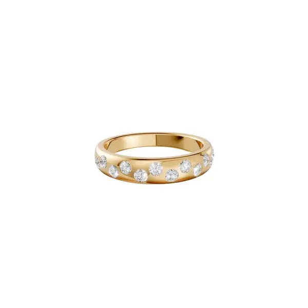 AYA FINE JEWELRY 14k Solid Gold Flush Set Diamond Band - Yellow