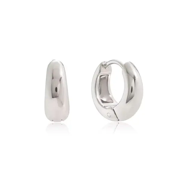 NAZZAR Mini Dome Hoop Earrings - Silver